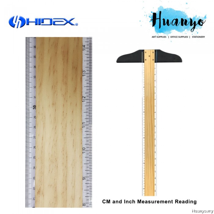 Hidex Wooden Double Side T Square Ruler (90cm,35 inch / 105cm,40 inch ...