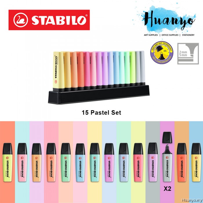 [Limited Edition] Stabilo Boss Original Fluorescent & Pastel Colour ...