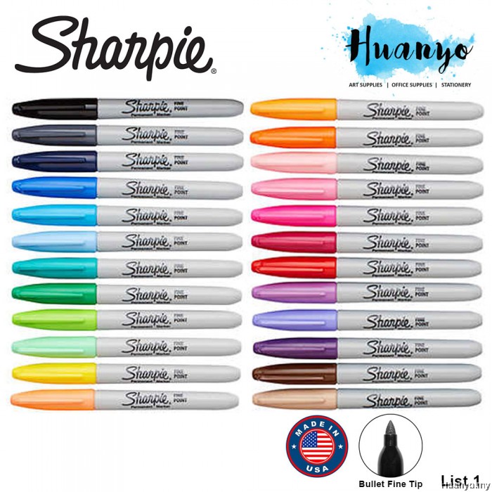 Sharpie Permanent Colour Marker Fine Tip (Per Pcs, List 1/2)