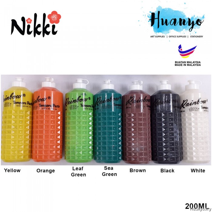Nikki Rainbow Non Toxic Tempera Paste Colour Paint (200ML, Per Bottle ...