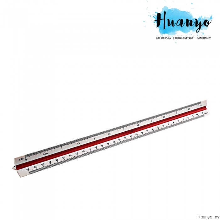 High Precision Technical Drawing Triangular Scale Ruler 30cm (A - 1:20 ...