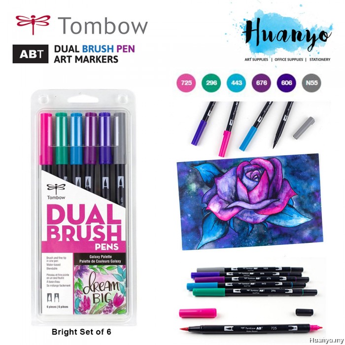 Tombow ABT Dual Tips Drawing & Calligraphy Brush Pen Pallete Colour ...