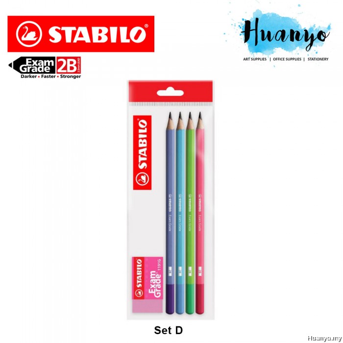 Stabilo Exam Grade 2B Graphite Pencil (Black & Colour Series, Set of 12 ...