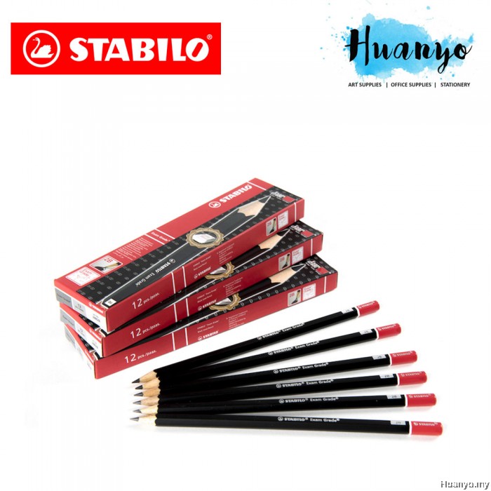Stabilo Exam Grade 2B Graphite Pencil (Black & Colour Series, Set of 12 ...