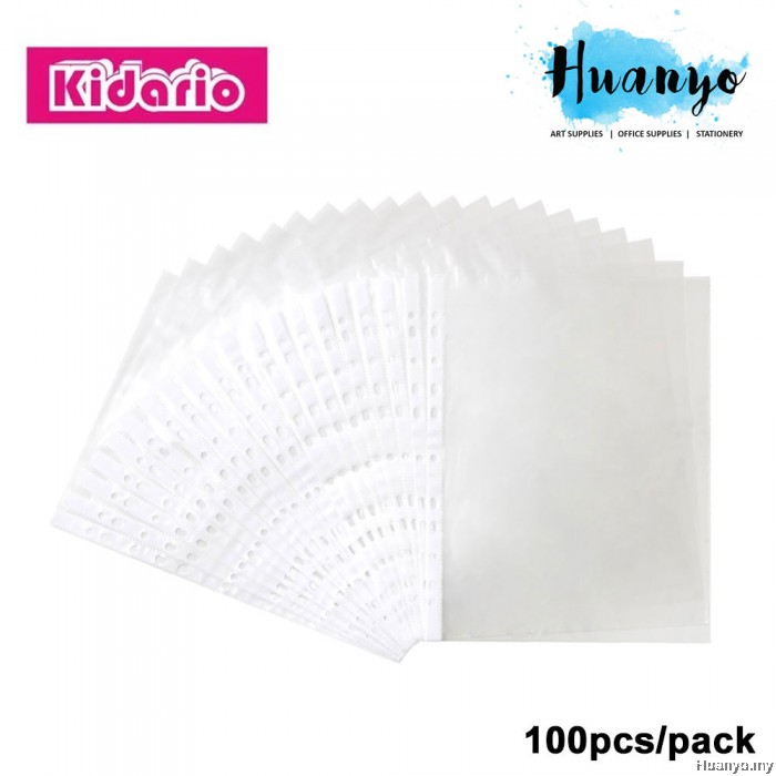 Kidario 11 holes Super Clear Thick Plastic Sheet Protector Pack (A4/100pcs)