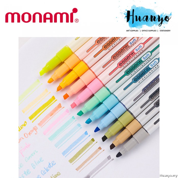 Monami Essenti Bright Flourescent & Soft Pastel Colour Slim Highlighter ...