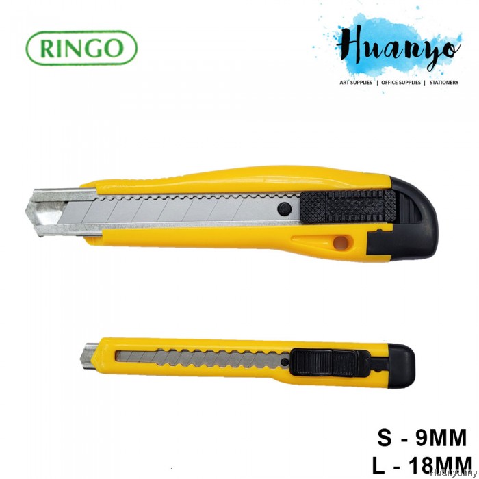 Ringo Razor Blade Utility Knife Cutter (S - 9MM / L - 18MM, Yellow Colour)