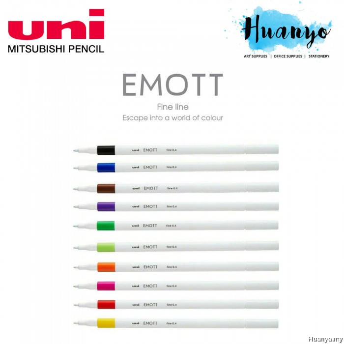 Uni Emott Fineliner Colour Sign Pen 0.4MM (Set of 40)