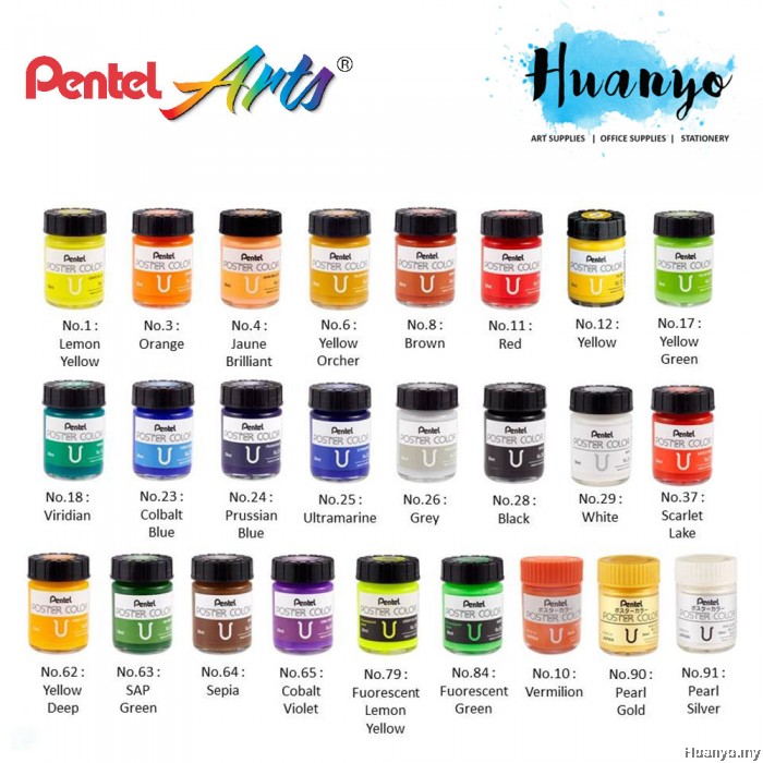 Pentel Poster Colour Paint 30ML (List 1/2)