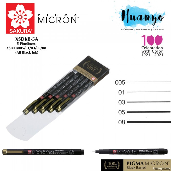 Sakura Pigma Micron Drawing Technical Pen (9 x Micron 05 Colour ...