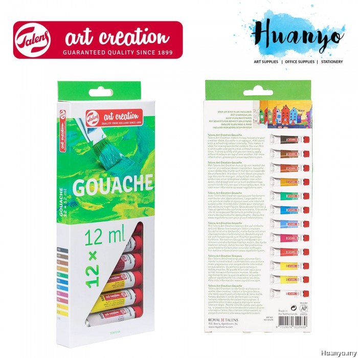 Royal Talens Art Creation Gouache Colour Set (Set of 12, 12ML Tube)