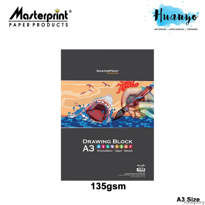 Masterprint Art Drawing Paper Block (A3 Size - 20 Sheets ) [135GSM ...