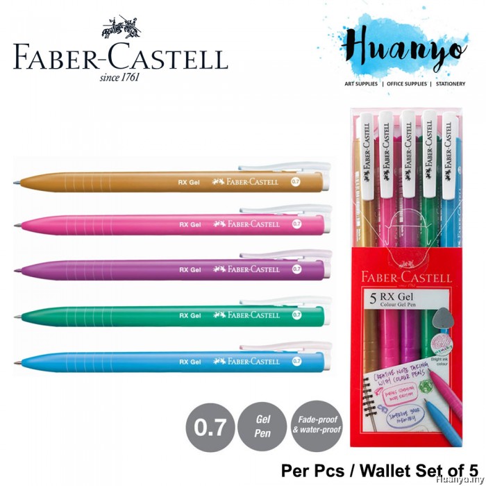 Faber-Castell Retractable RX Colour Gel Pen (0.7mm) [Per Pcs / Wallet ...