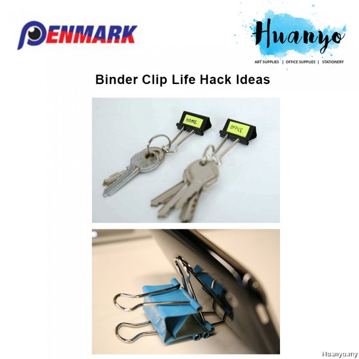 Penmark Metal Double Binder Clip (51MM,41MM,32MM,25MM,19MM,15MM) [12pcs ...