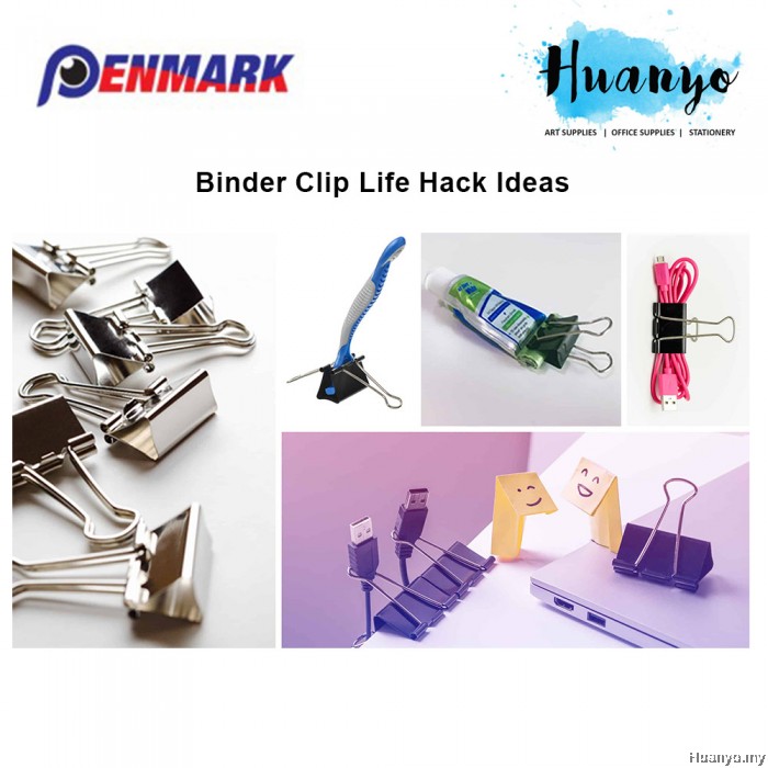 Penmark Metal Double Binder Clip (51MM,41MM,32MM,25MM,19MM,15MM) [12pcs ...