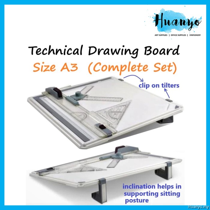 Rapid / World Technical Drawing Board Set With Detachable Ruler (A3 ...