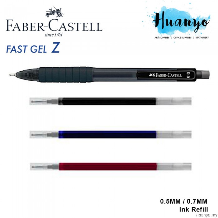 Faber-Castell Fast Gel Z Retractable Rubber Grip Gel Pen (Black/Blue ...