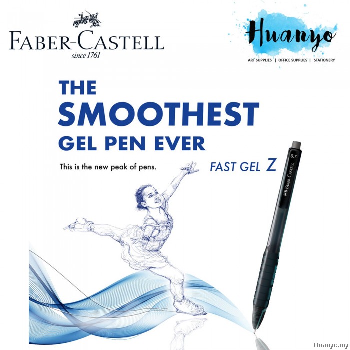Faber-Castell Fast Gel Z Retractable Rubber Grip Gel Pen (Black/Blue ...