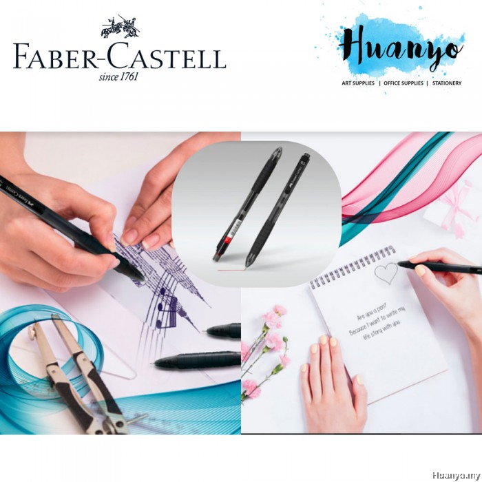 Faber-Castell Fast Gel Z Retractable Rubber Grip Gel Pen (Black/Blue ...