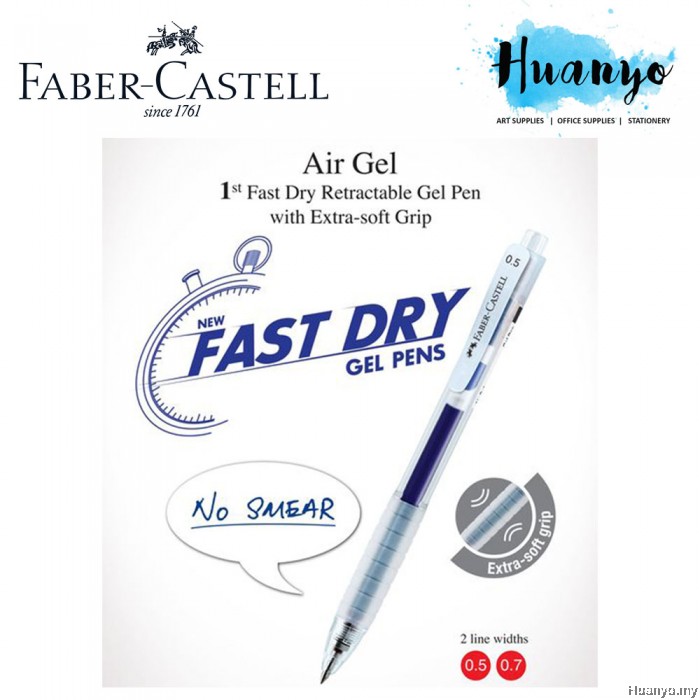 Faber-Castell Air Gel / Fast Gel Fast Dry Retractable Extra Soft Rubber ...