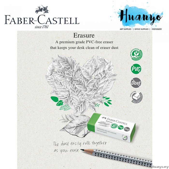 Faber-Castell Erasure PVC Free Dust Free Green Eraser (Environment ...