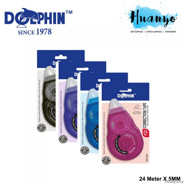 Dolphin Correction Tape Large Capacity Value Pack Set (12/24/30/40 ...