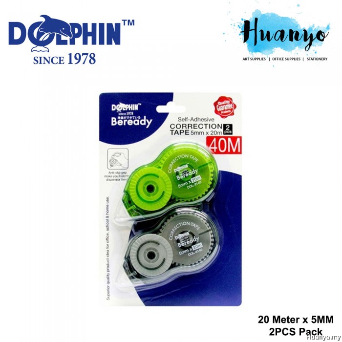 Dolphin Correction Tape Large Capacity Value Pack Set (12/24/30/40 ...