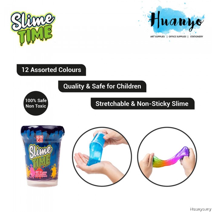 EMCO SLIME TIME Non Toxic Colorful Metallic Glitter Slime (Random Color ...