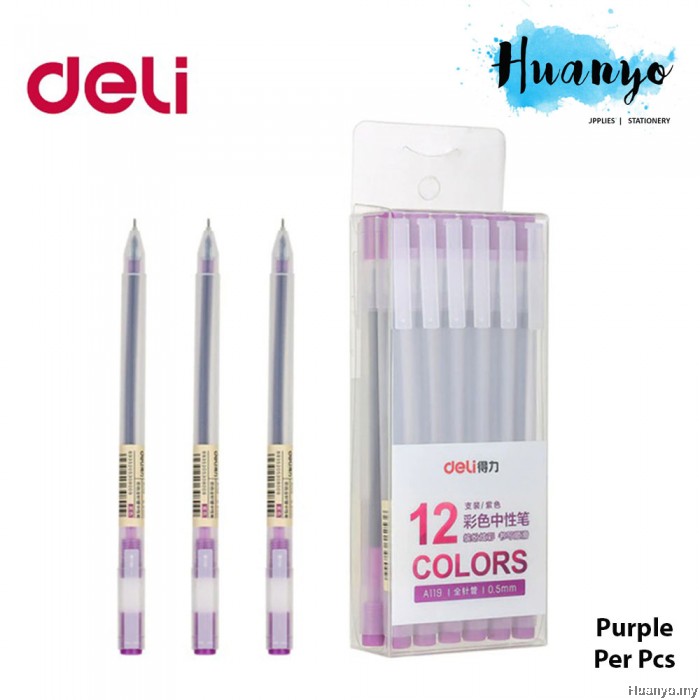 Deli Colour Gel Pen Smooth Writing 0.5mm A119 [Per Pcs]