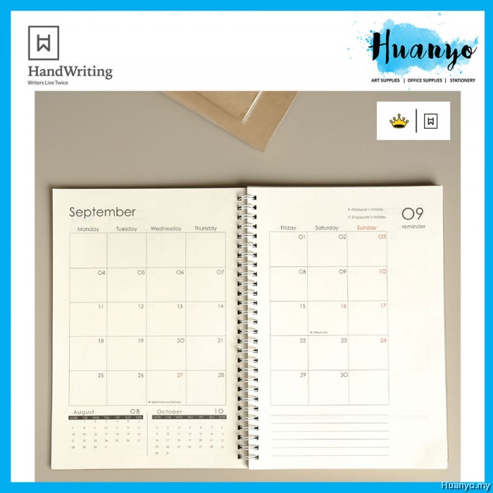 Handwriting 2022 Japanese Minimalist Style Diary Monthly Planner ...