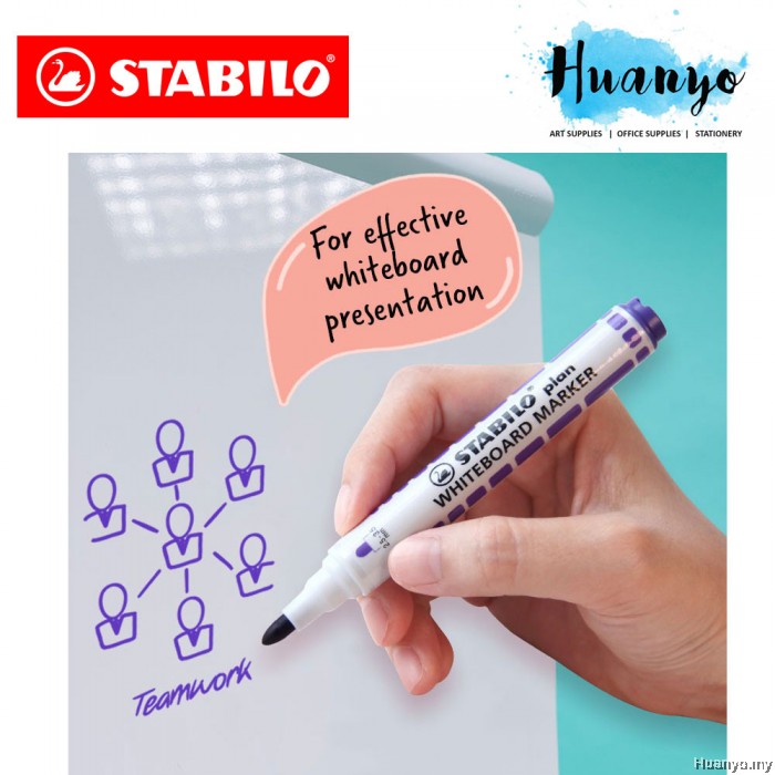 Stabilo Plan Whiteboard marker Bullet Fine Tip (2.5MM - 3.5MM) [Blue ...