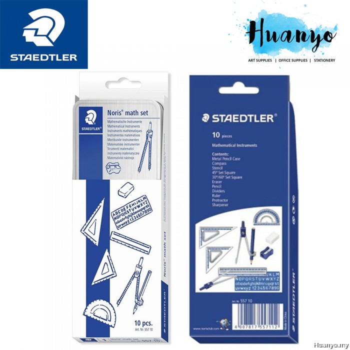 Staedtler Noris Geometry Math Set ( Tin Set of 10, 557-10 )