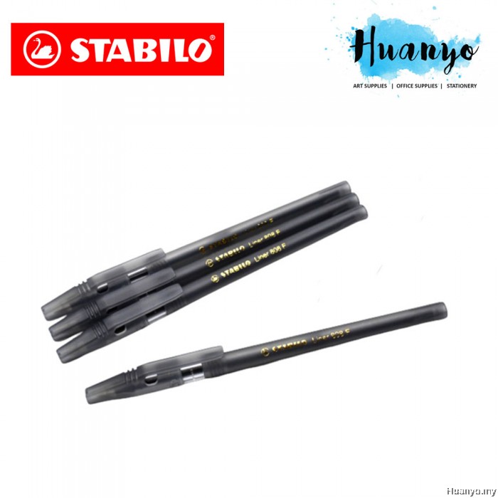 Stabilo Liner 808 Ballpoint Pen Fine (Black/ Blue) Set of 4