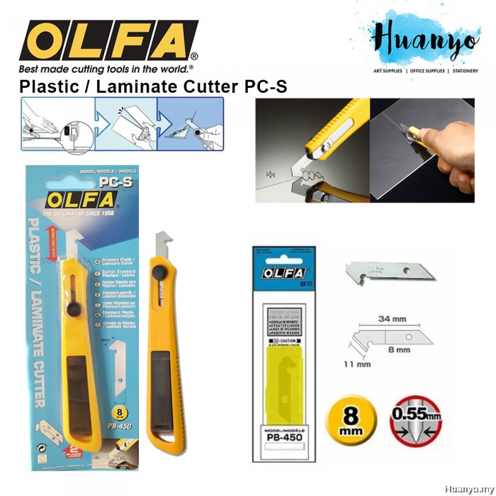 OLFA PC-S Plastic Acrylic / Laminate Cutter (Blades Refill PB-450)