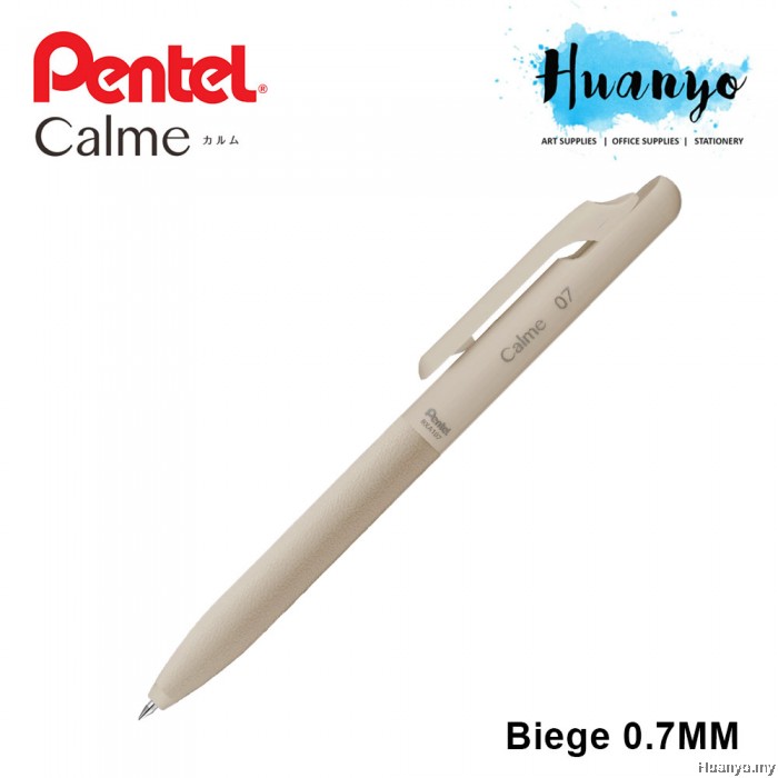 Pentel Calme Leather Grip Silent Click Retractable Ball Point Pen 0.7mm ...