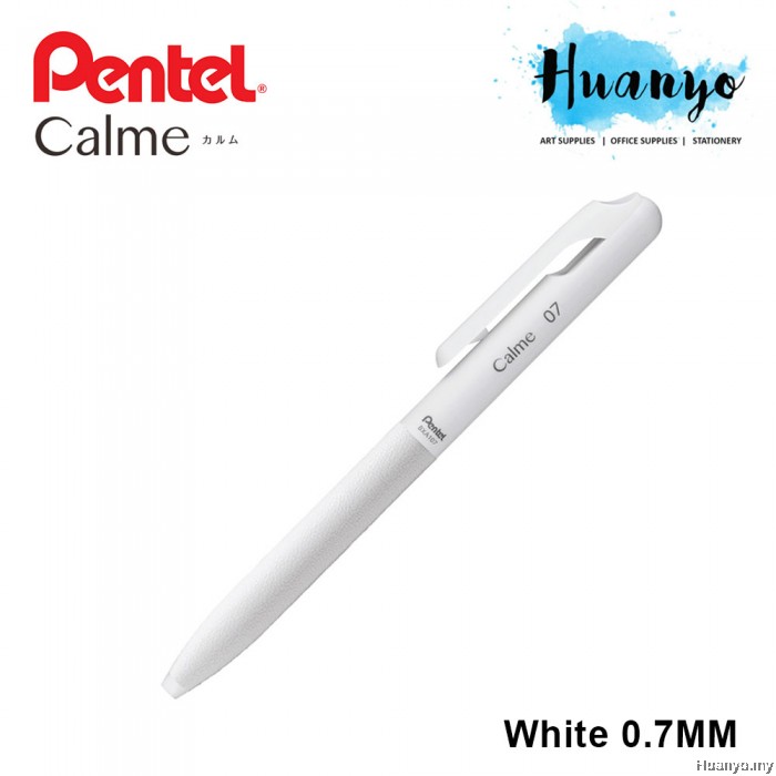 Pentel Calme Leather Grip Silent Click Retractable Ball Point Pen 0.7mm ...