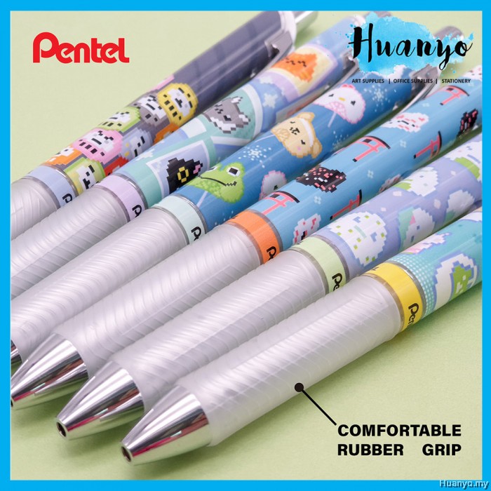 [Limited Edition Japan Pixel Art] Pentel Energel Kawaii +5 Retractable Gel Roller Pen 0.5MM ...