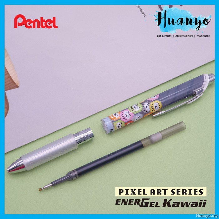 [Limited Edition Japan Pixel Art] Pentel Energel Kawaii +5 Retractable Gel Roller Pen 0.5MM ...