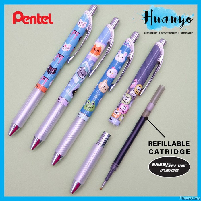 [Limited Edition Japan Pixel Art] Pentel Energel Kawaii +5 Retractable Gel Roller Pen 0.5MM ...