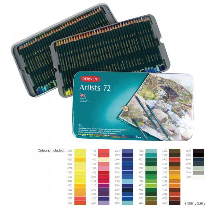 Derwent Artist Colored Pencil (Tin of 72)