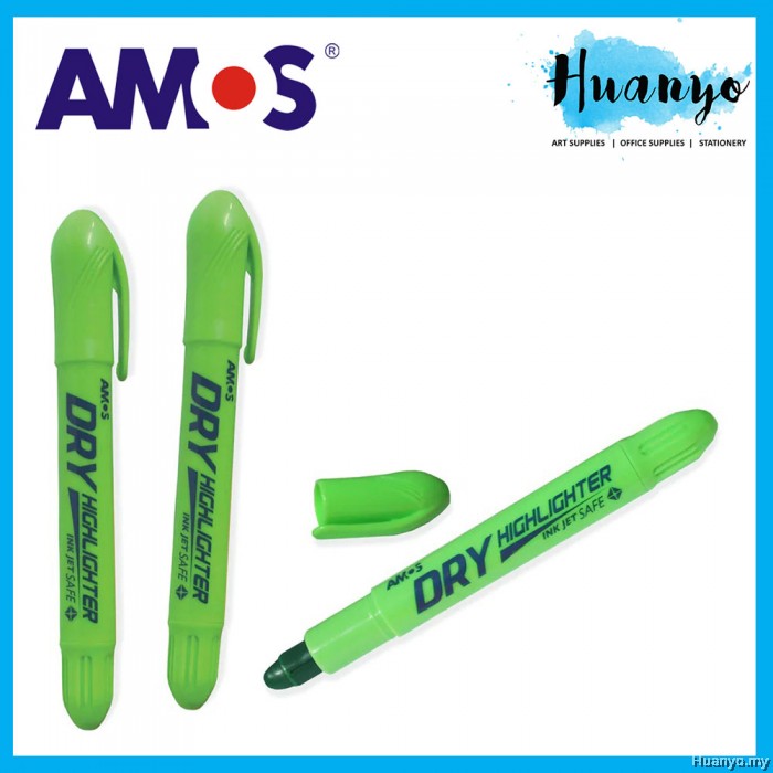Amos Dry Highlighter INK-JET Safe (Green/Orange/Pink/Yellow)