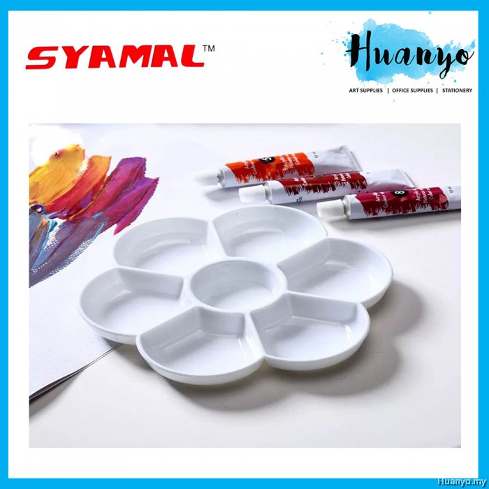 SYAMAL 6 Well Painting Mixing Art Palette (White/Clear) [Water colour ...