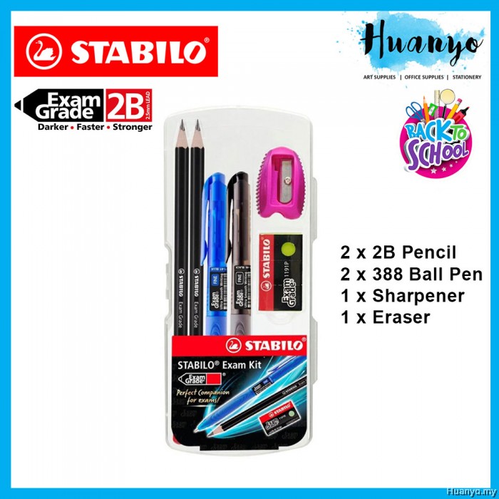 STABILO Exam Grade Kit Set (Set of 6, 2 x Ball Pen + 2 x 2B Pencil ...