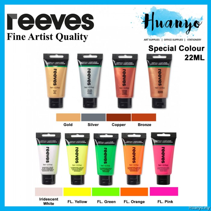 Reeves Fine Artist Quality Series Acrylic Colour Paint (22ML) [Per Tube]