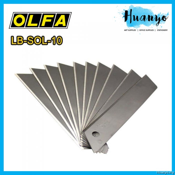 OLFA (L-SOL-10B) 18mm Heavy Duty Utility Cutter Blades, 10 Blades/Pack