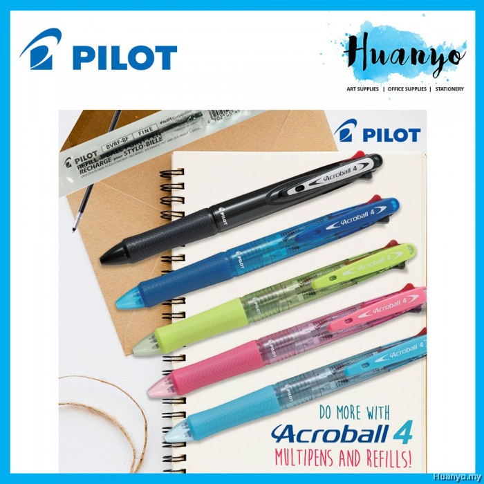 Pilot Acroball 3 / 4 Multi Color Ballpoint Pen, 0.7mm, + 4 Color Ink ...