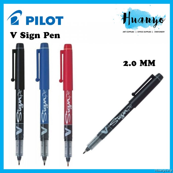 Pilot V Signature Sign Pen 2.0MM (Black/Blue/Red Ink)