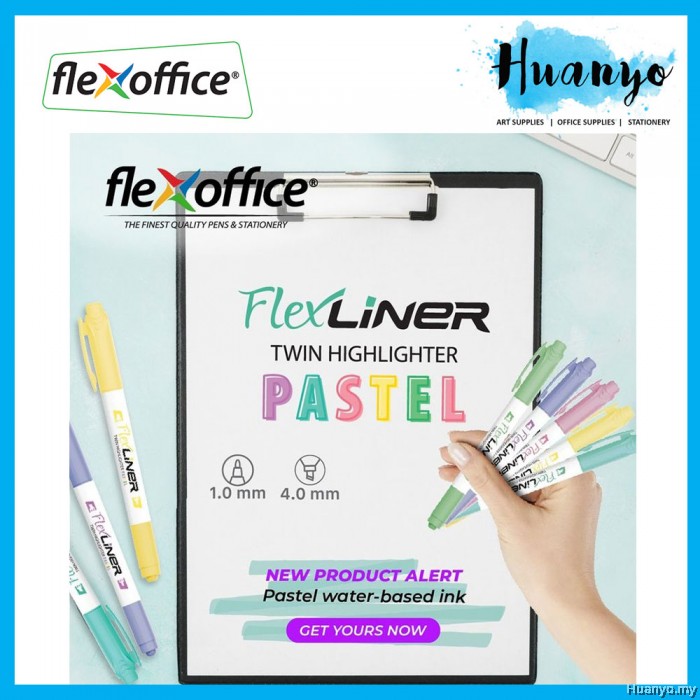 Flexoffice Pastel / Fluorescent Colour Twin Highlighter Flexliner Pen ...