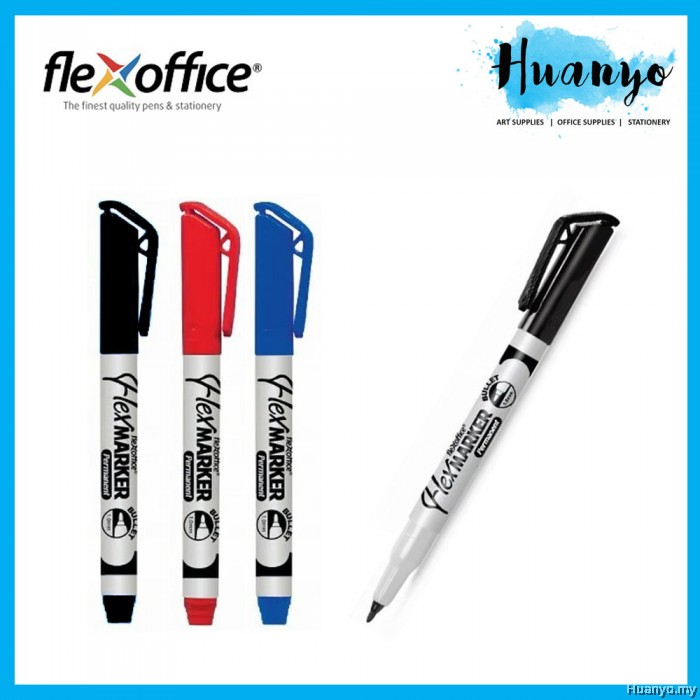 FlexOffice FlexMarker NERO Slim Permanent Marker Pen 1.0MM Per PCS ...