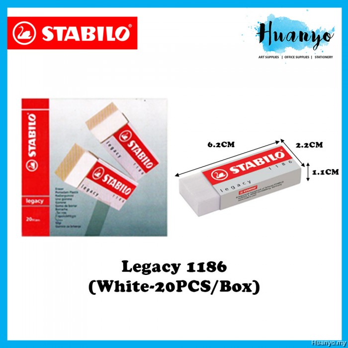 Stabilo Legacy Exam Grade Dust Free Eraser Per Box (1186/1198/1197 ...